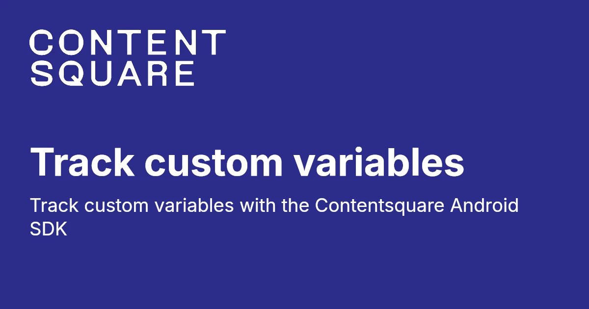 Track custom variables - Android (classic)
