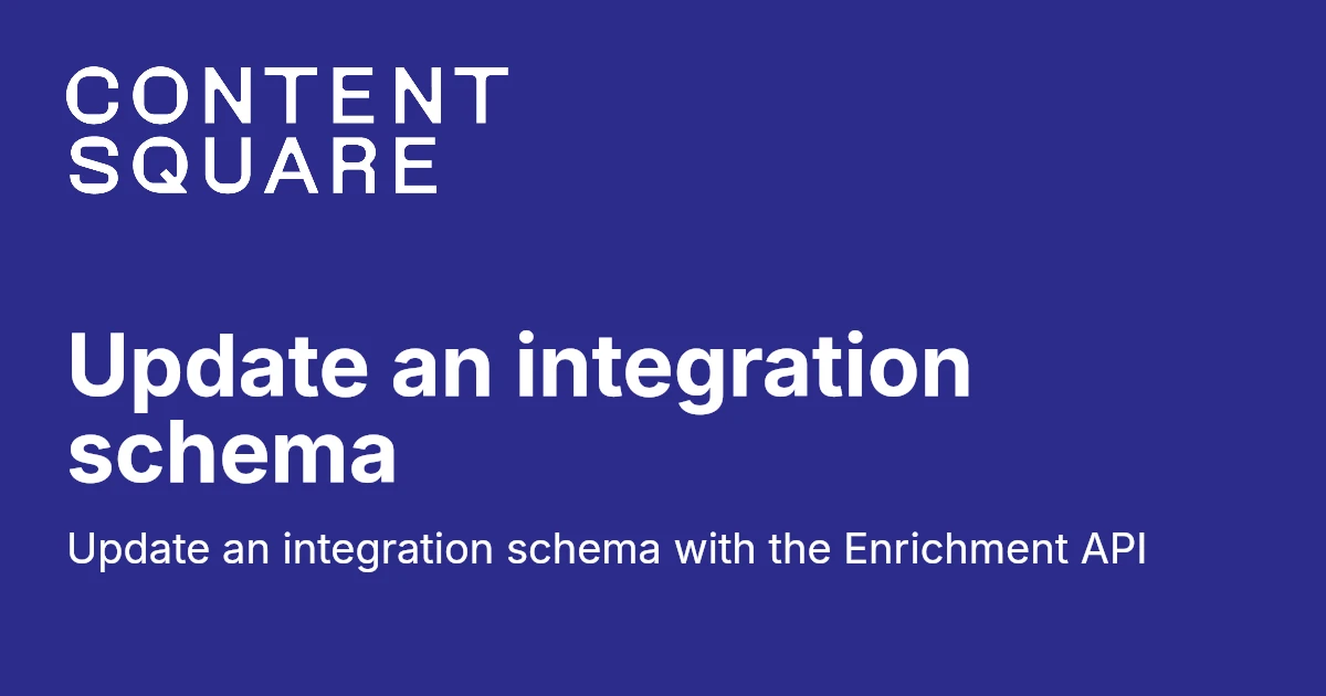 Update an integration schema - APIs