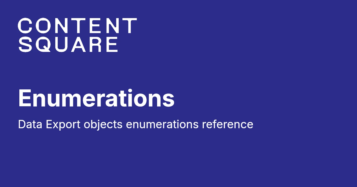 Enumerations - APIs