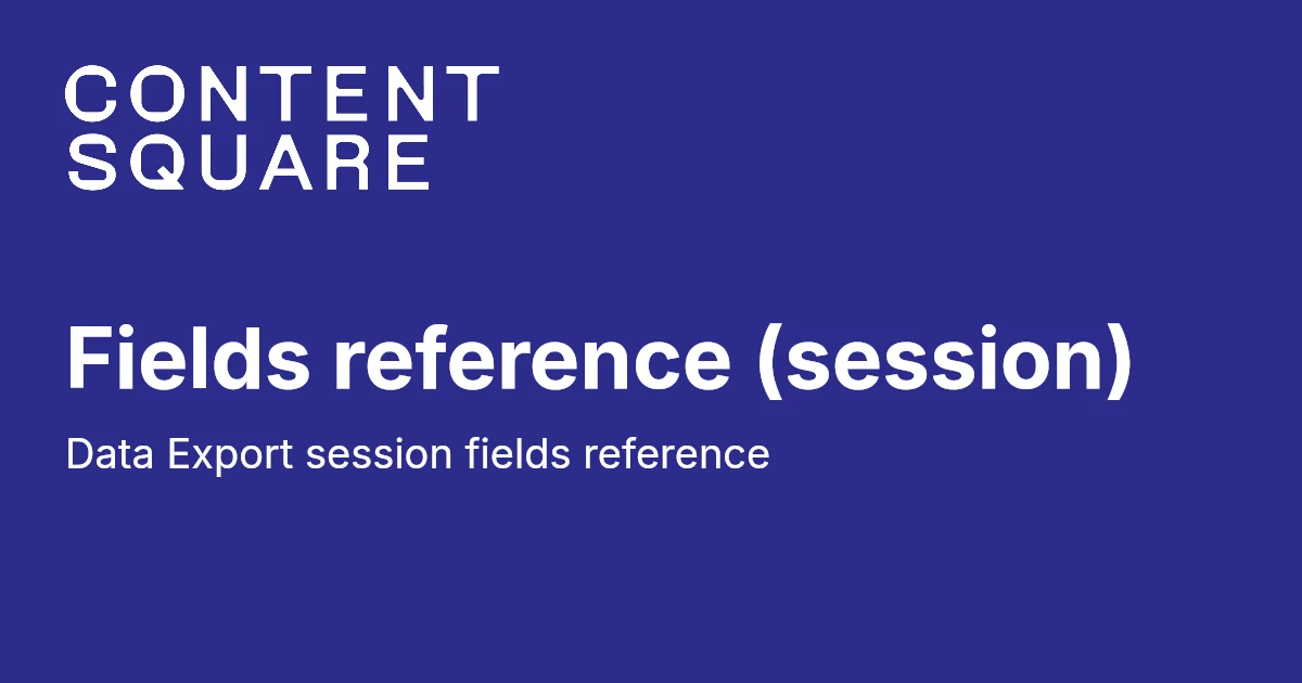 Fields Reference Session Apis
