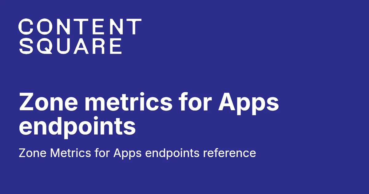 Zone metrics for Apps endpoints - APIs