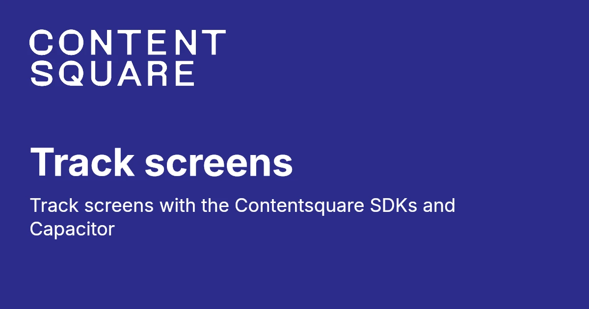 Track screens - Capacitor