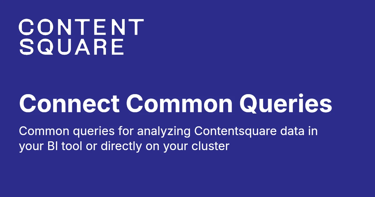Connect Common Queries - Data Connect