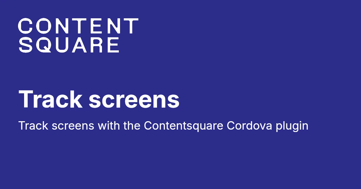 Track screens - Cordova