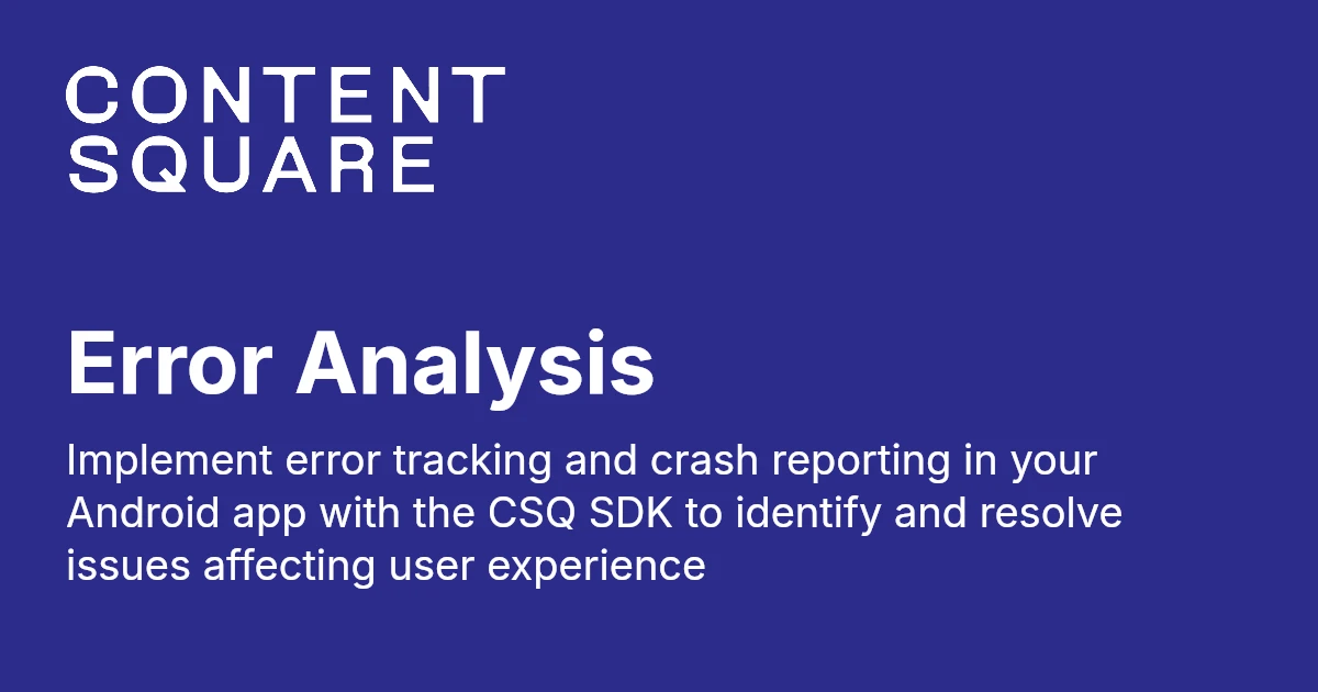 Error Analysis - Android