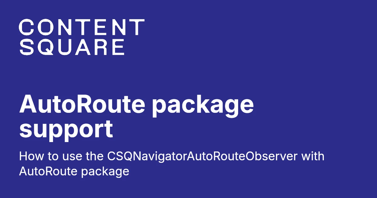 AutoRoute package support - Flutter