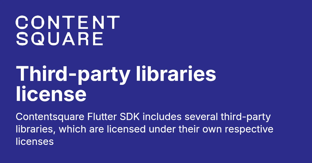Third-party libraries license - Flutter