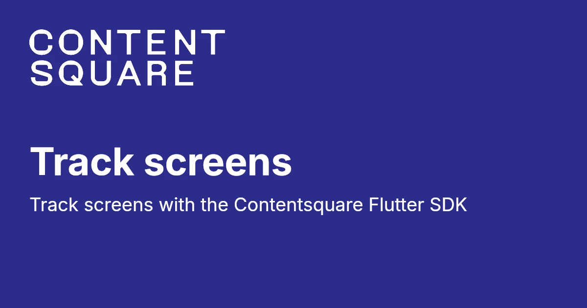 Track screens - Flutter Track screens - Flutter