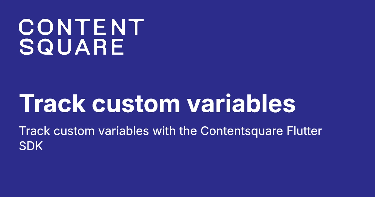 Track custom variables - Flutter (classic)