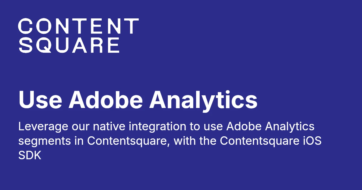 Use Adobe Analytics - iOS