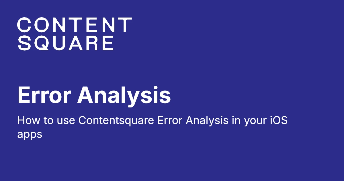 Error Analysis - iOS