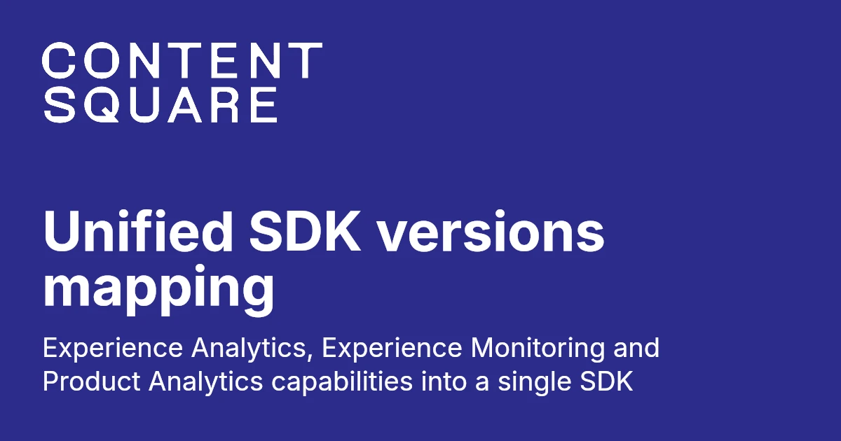 Unified SDK versions mapping - iOS