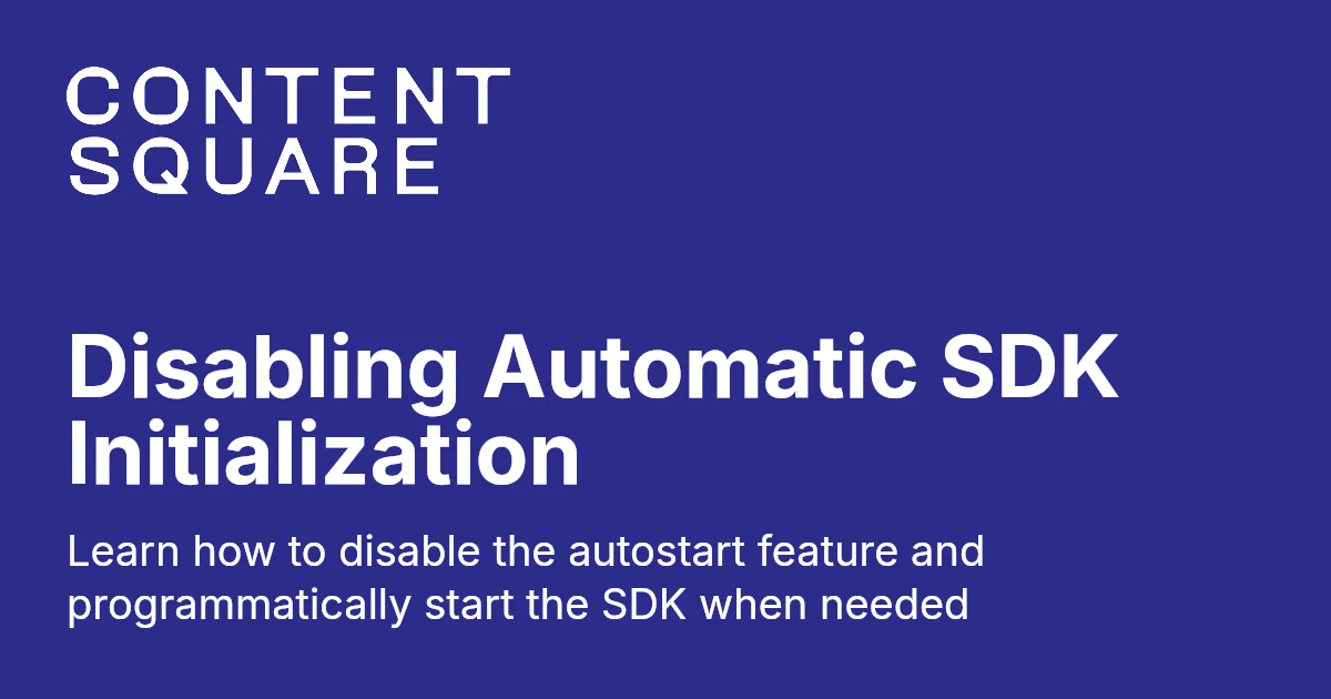 Disabling Automatic SDK Initialization - React Native