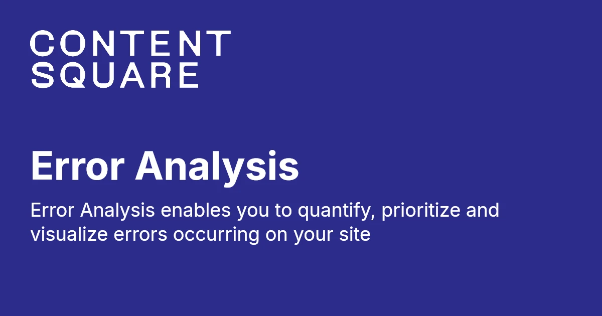 Error Analysis - Web