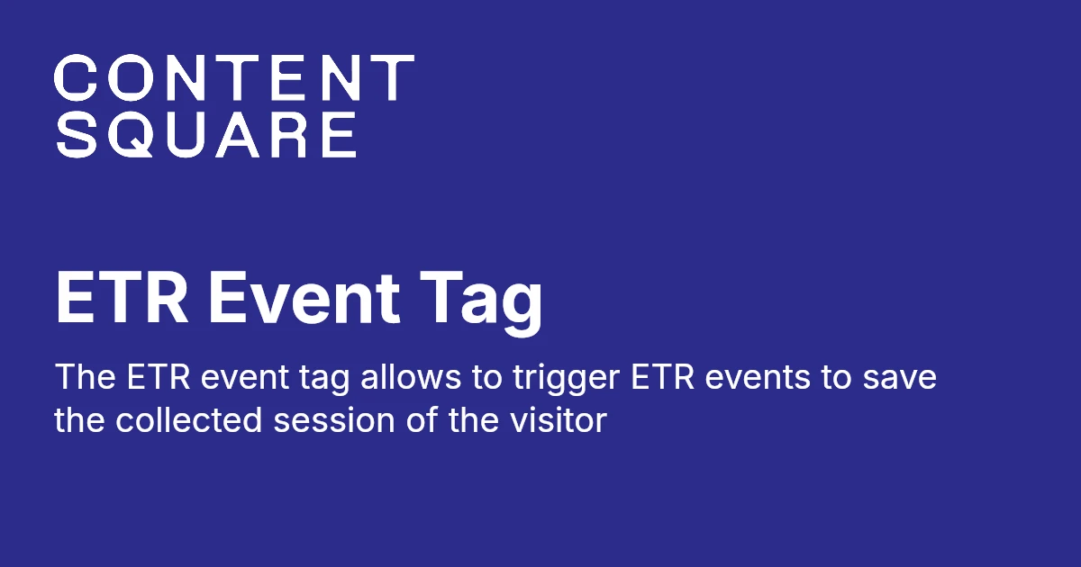 ETR Event Tag - Web