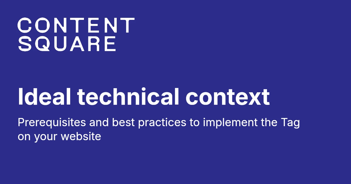 Ideal technical context - Web