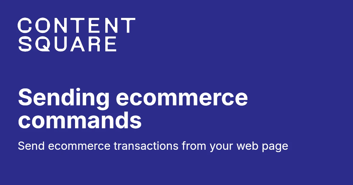 Sending ecommerce commands - Web Sending ecommerce commands - Web
