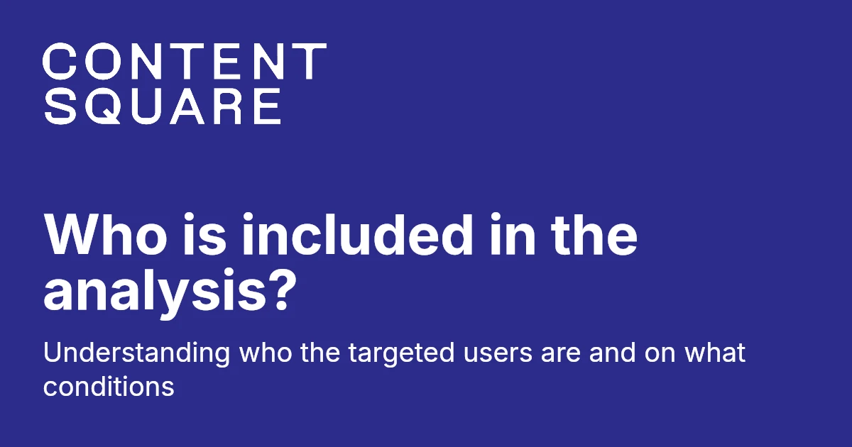 Who is included in the analysis? - Web